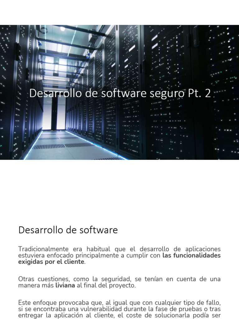 Sesión 11 - Definición de Desarrollo de Software Seguro | PDF ...
