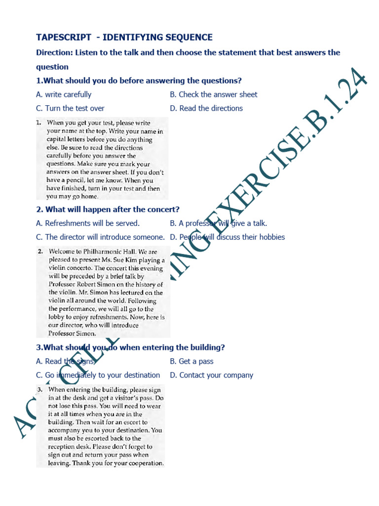 Tapescript. Sequencenadaudience | PDF