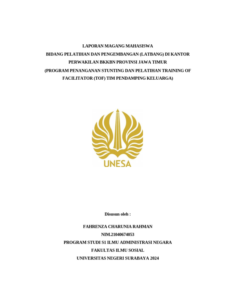 Laporan Magang Fahrenza Template Pelkon | PDF