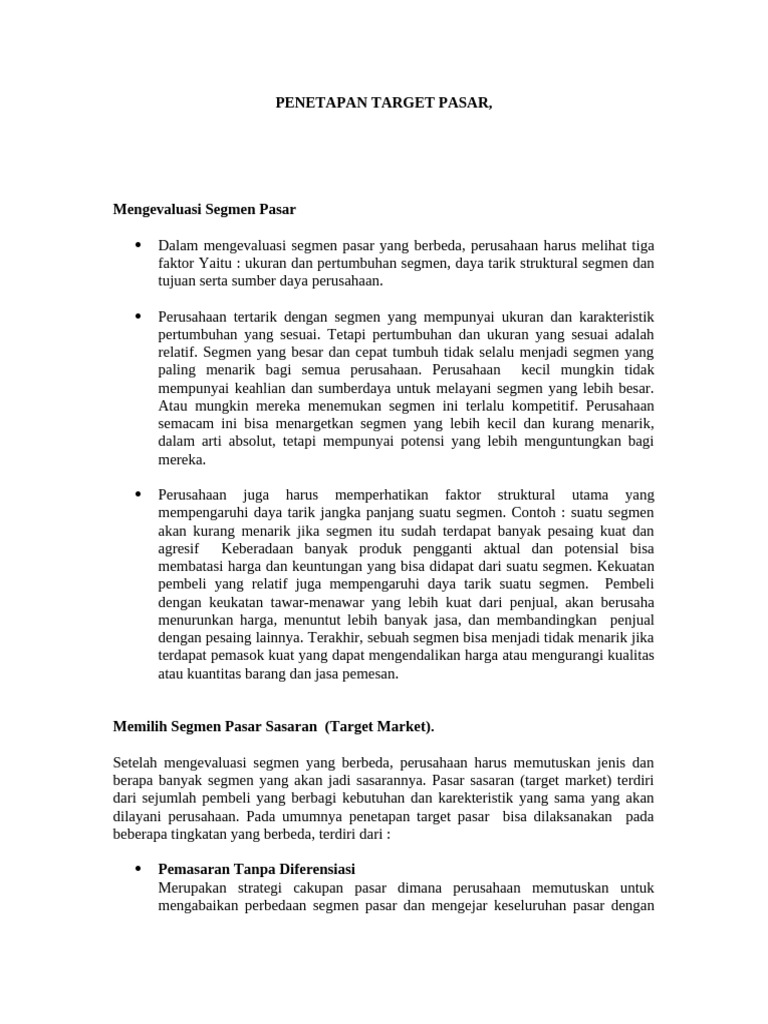 Penetapan Target Pasar yang Efektif | PDF | Bisnis