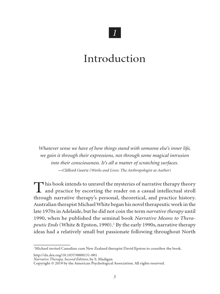 Narrative Therapy 2e Intro Sample | PDF | Psychotherapy | Diagnostic ...