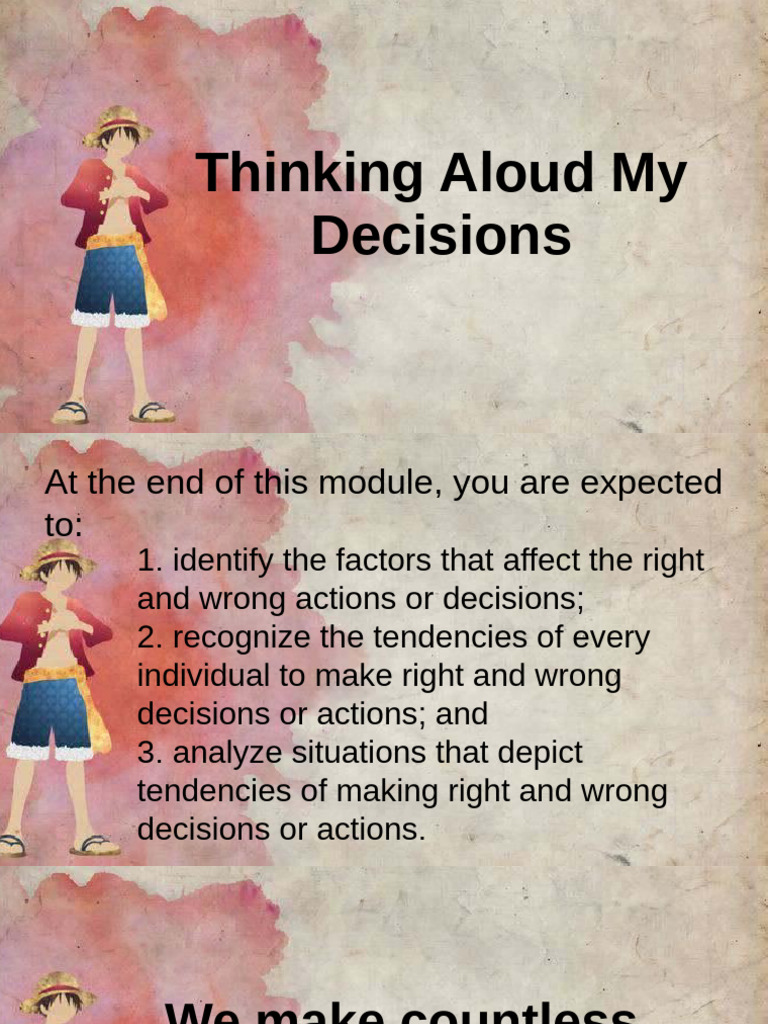 Thinking Aloud My Decisions | PDF | Motivation | Motivational