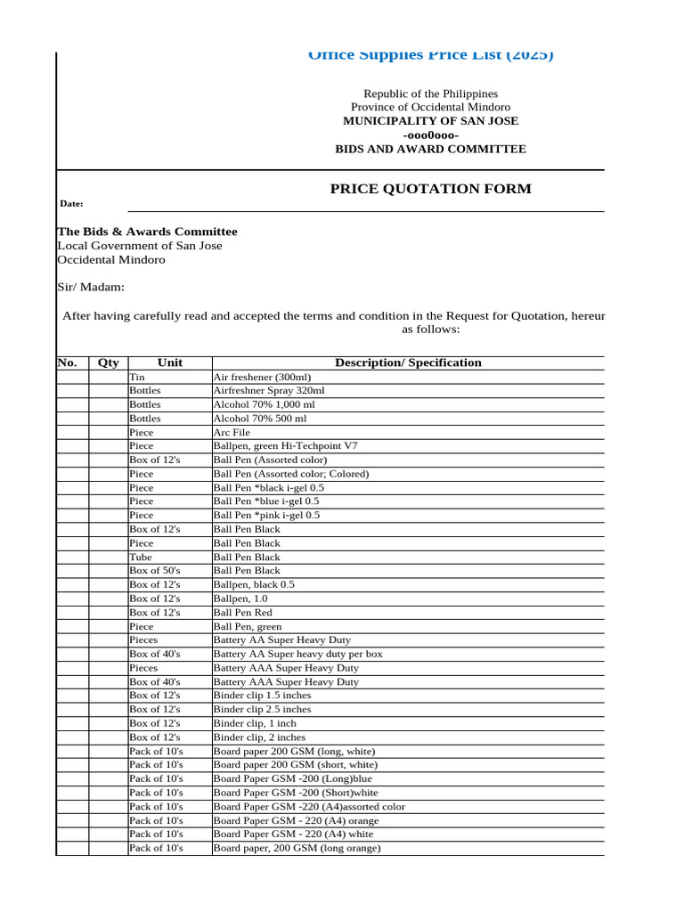 Office Supplies Price List (2025) | PDF | Usb Flash Drive | Paper