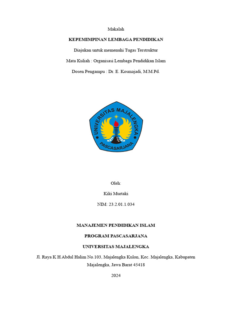 Kiki Murtaki - Tugas OLPI - S2 MPI 2024 | PDF