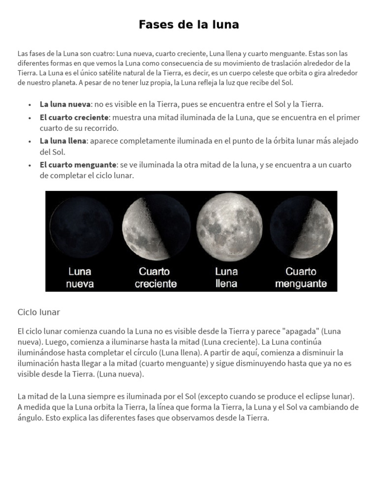 Fases de la luna | PDF