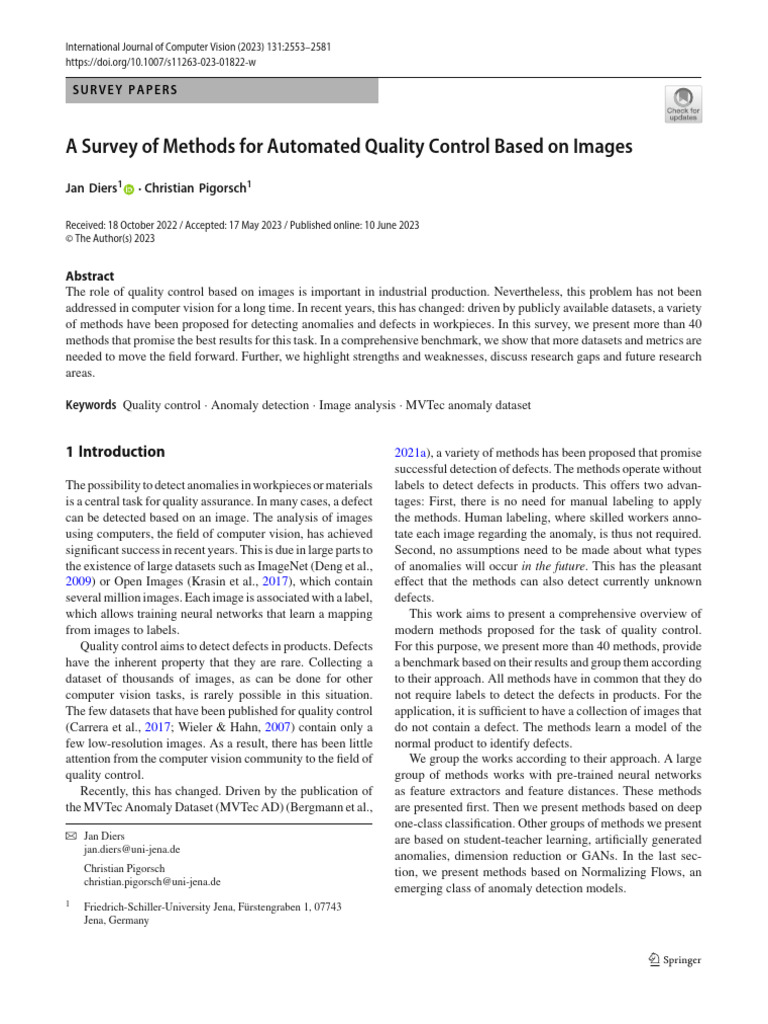 A Survey of Methods For Automated Quality Control Based On Images | PDF ... A Survey of Methods For Automated Quality Control Based On Images | PDF ...