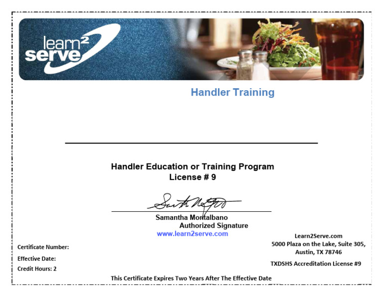 Texas Food Handler Training Course | PDF