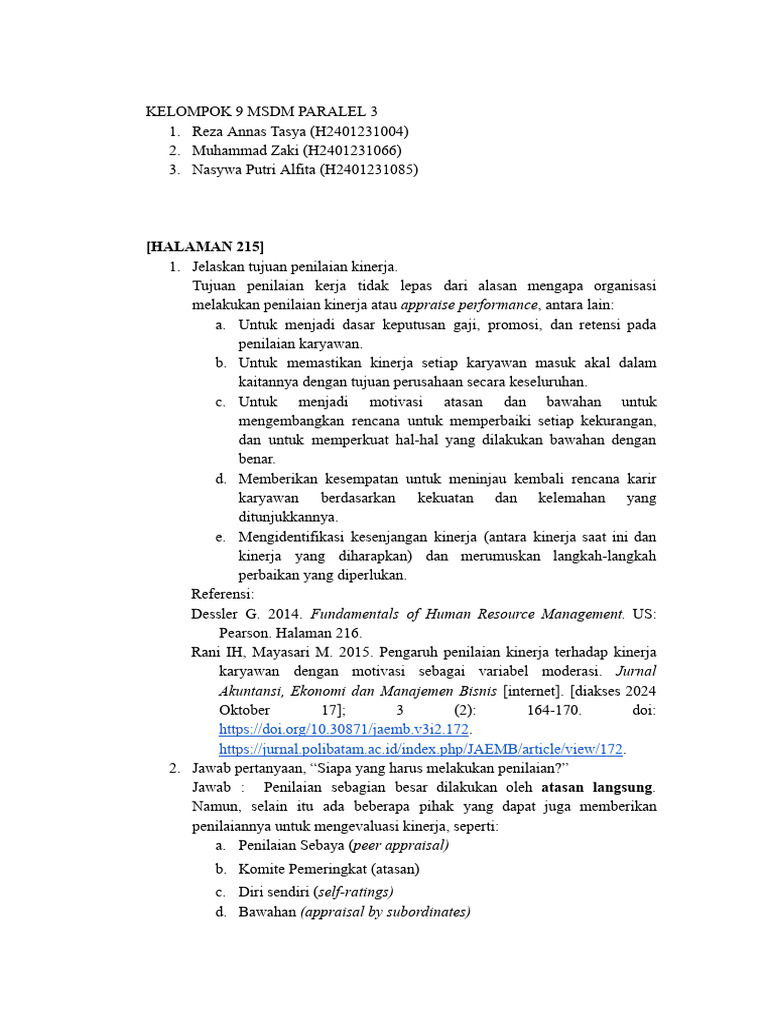 Kelompok 9 - MSDM Paralel 3 - Buku Gary Dessler | PDF