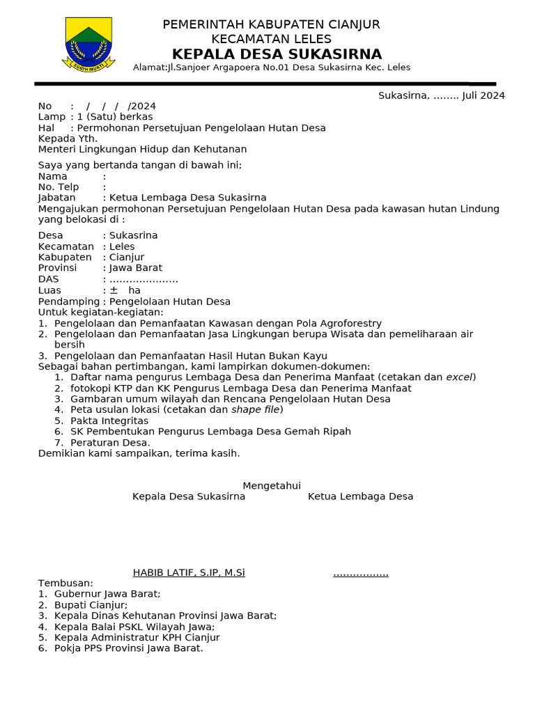 1 - Surat Permohonan LPHD | PDF