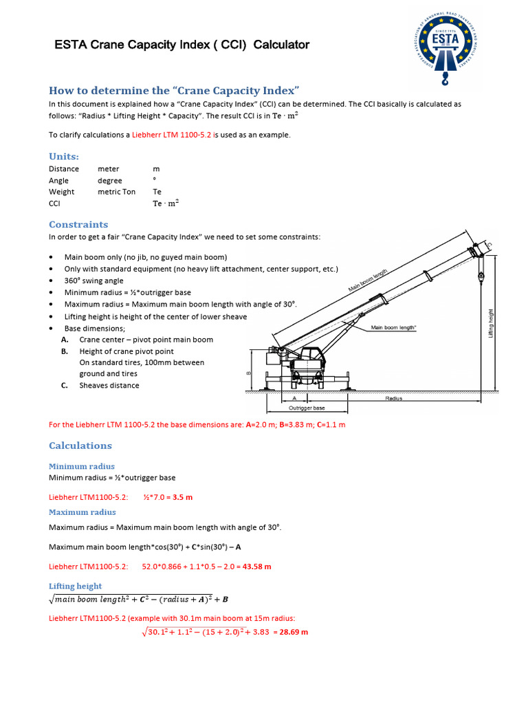 Calculating Crane Capacity Index (CCI) | PDF | Crane (Machine)