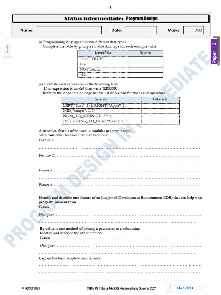 9816 - 02 - Status Intermidiate - Program Design - 2024 | PDF