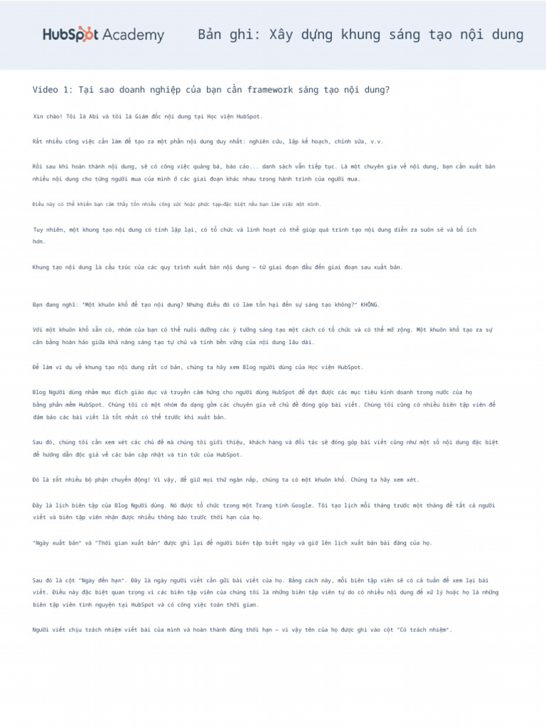 LESSON Building A Content Cretion Framework SCRIPT | PDF