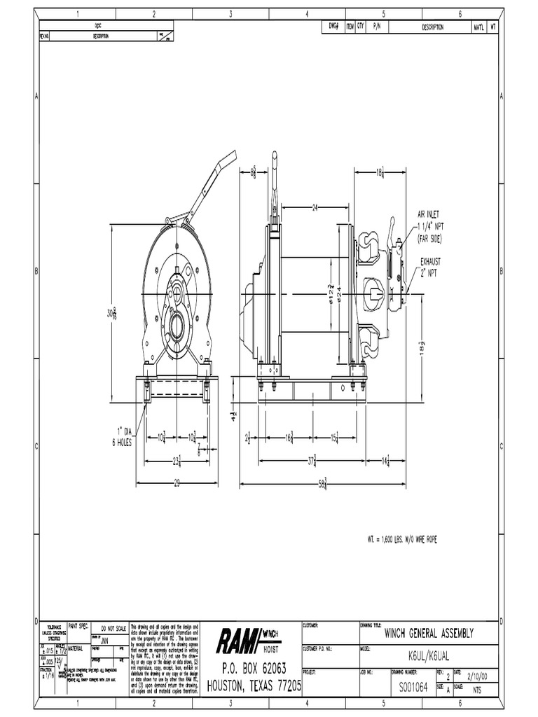 Winch K6UL Drawing | PDF