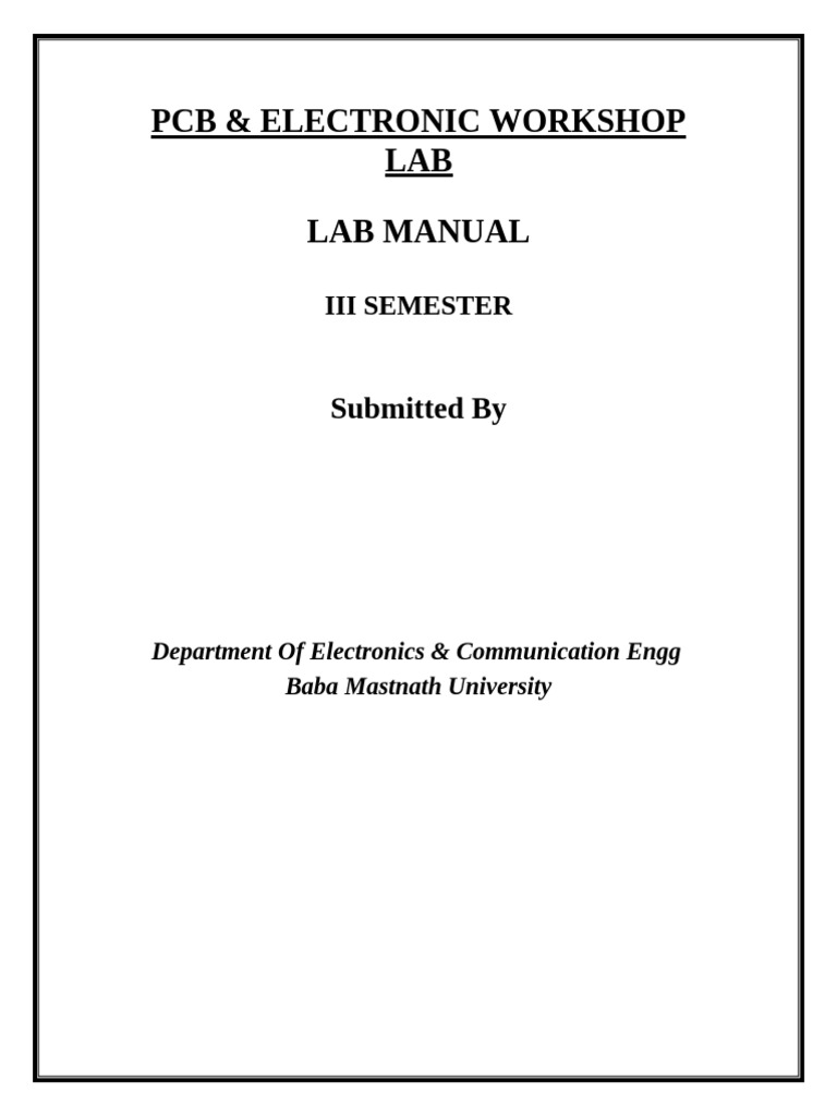 PCB & Electronics Workshop Lab | PDF | Printed Circuit Board | Electronics