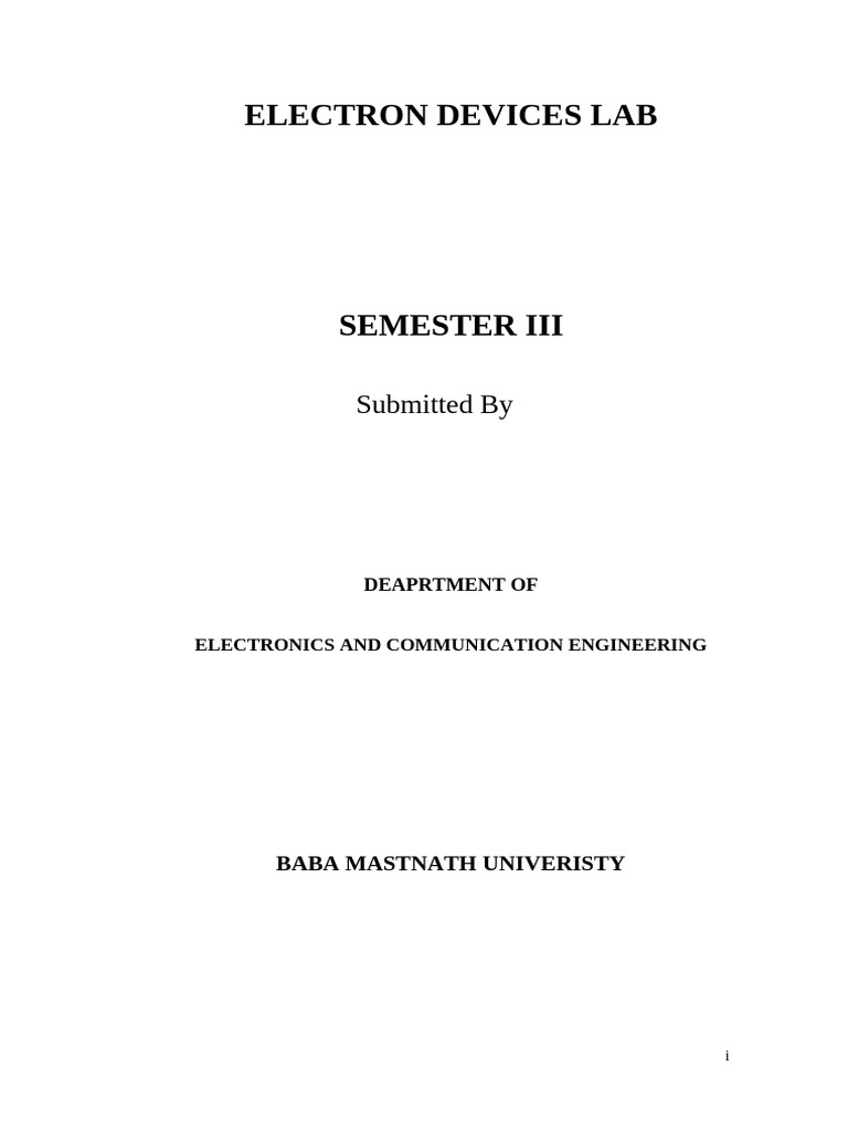 Electronic Devices Lab | PDF | Rectifier | P–N Junction