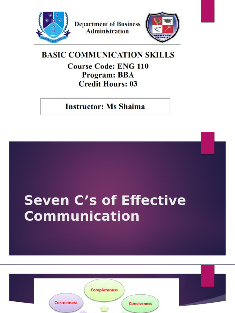 Basic Communication Skills Week 3 Lect 1 | PDF | Accuracy And Precision | Communication