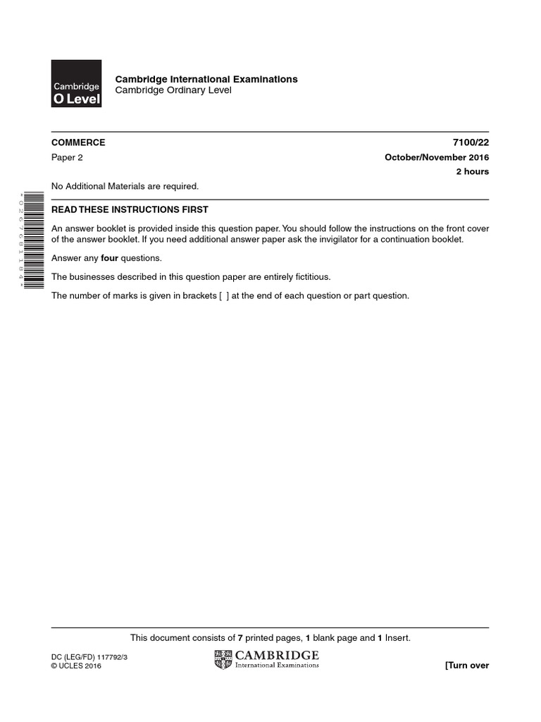 Cambridge Ordinary Level | PDF | Payments | Retail