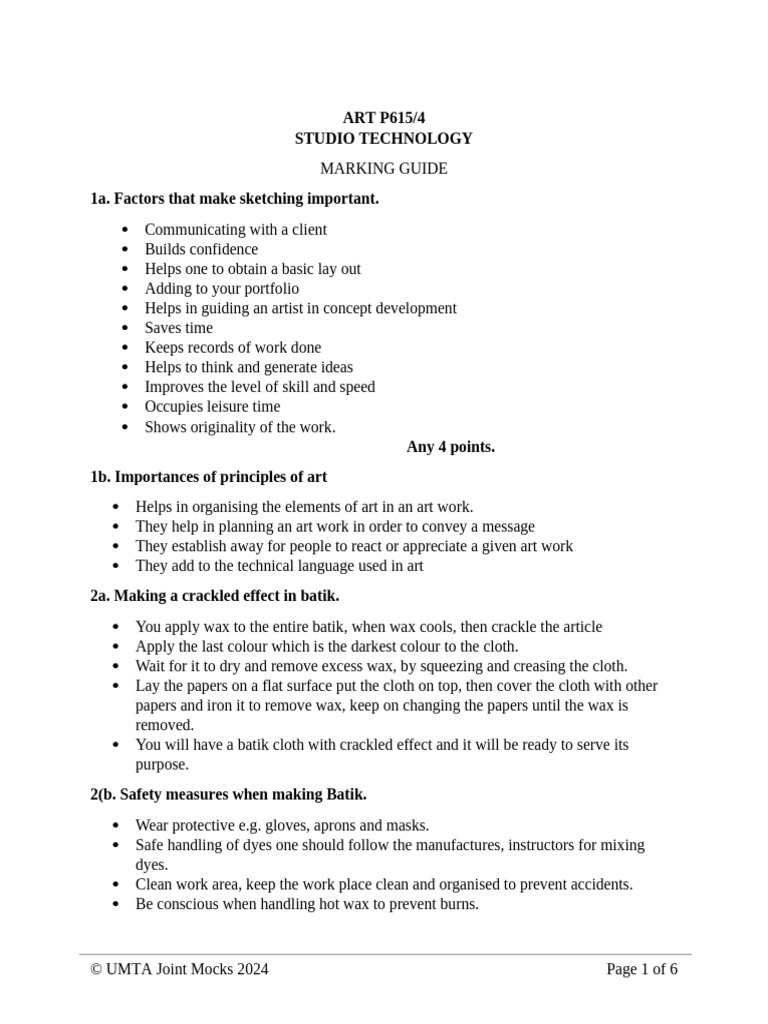 P615-4 ART GUIDE 2024 | PDF | Collage | Textiles