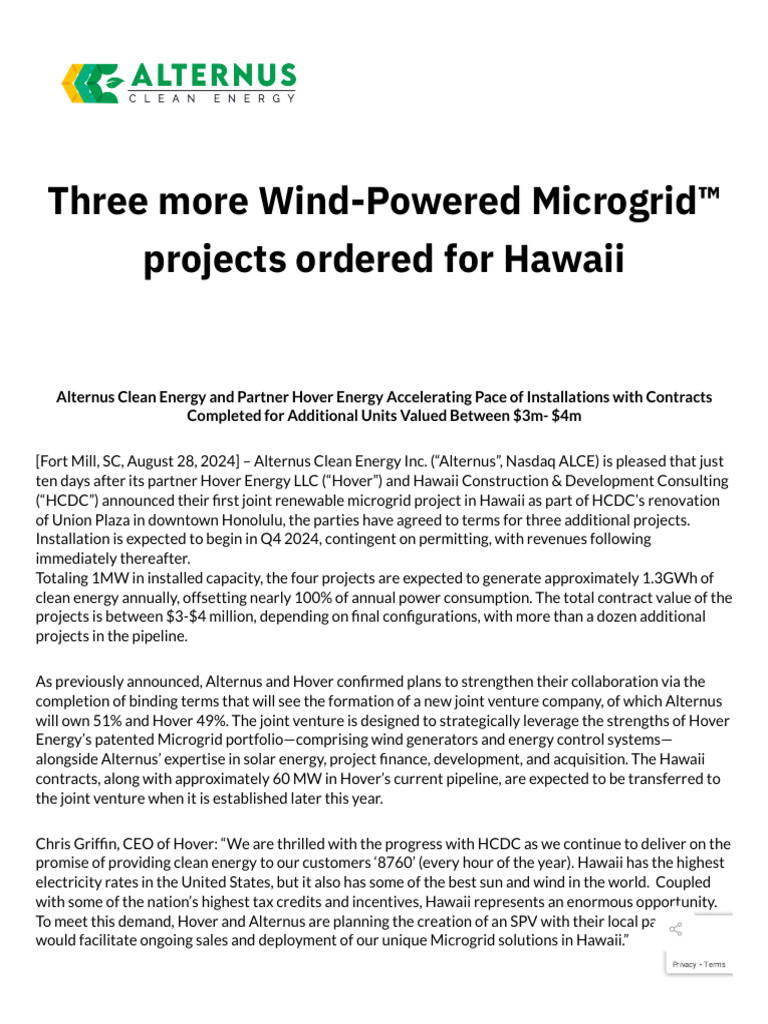 Three more Wind-Powered Microgrid™ projects ordered for Hawaii ...