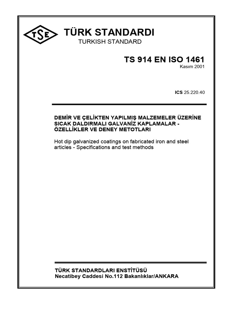 TS 914 en Iso 1461 | PDF