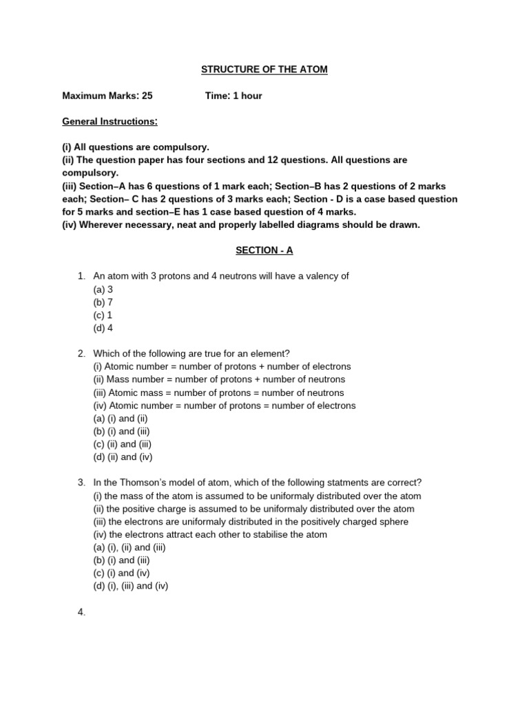 Structure of the Atom | PDF | Atoms | Proton