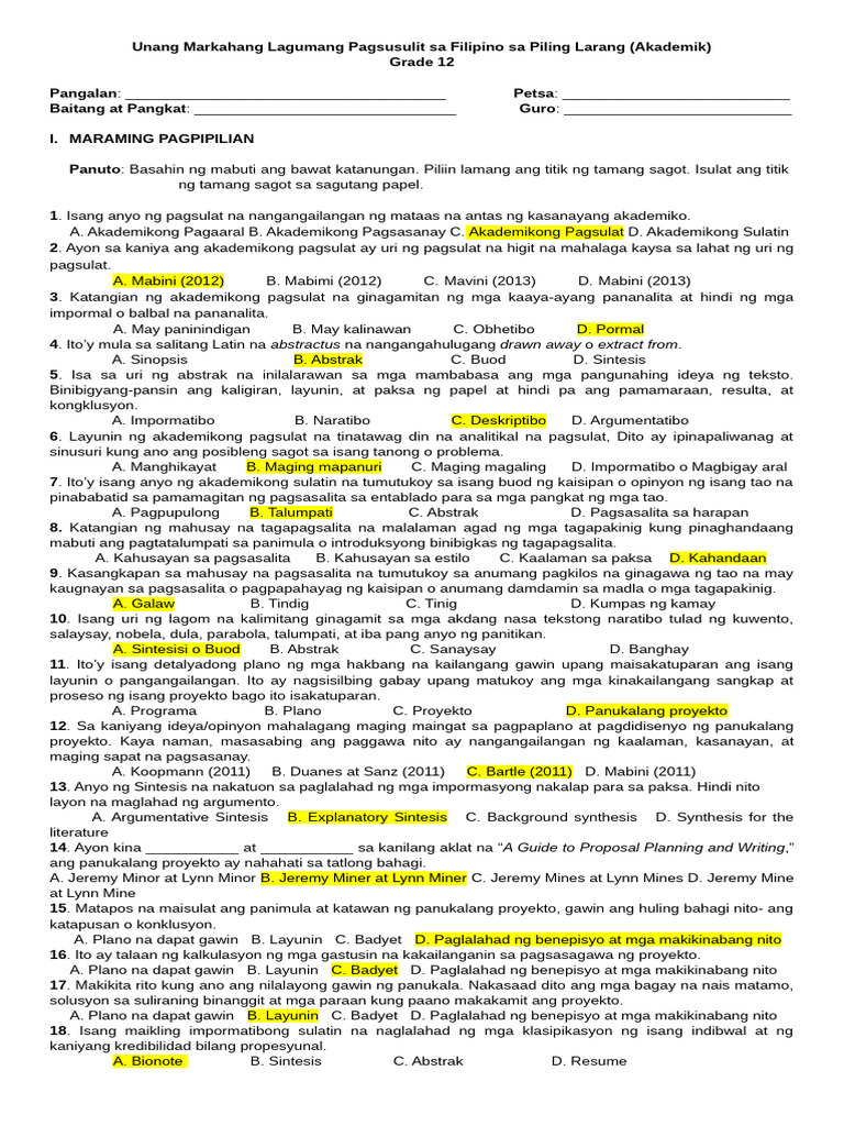 Exam FPL (Akademik) 22222 | PDF