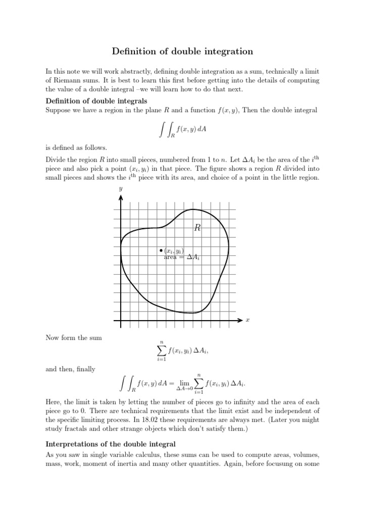 Multiple Integrals Pdf Integral Area 