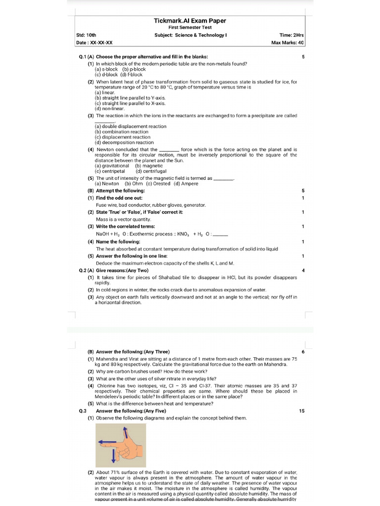 science part 1 Que paper | PDF