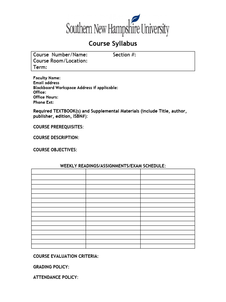 Syllabus Template | PDF
