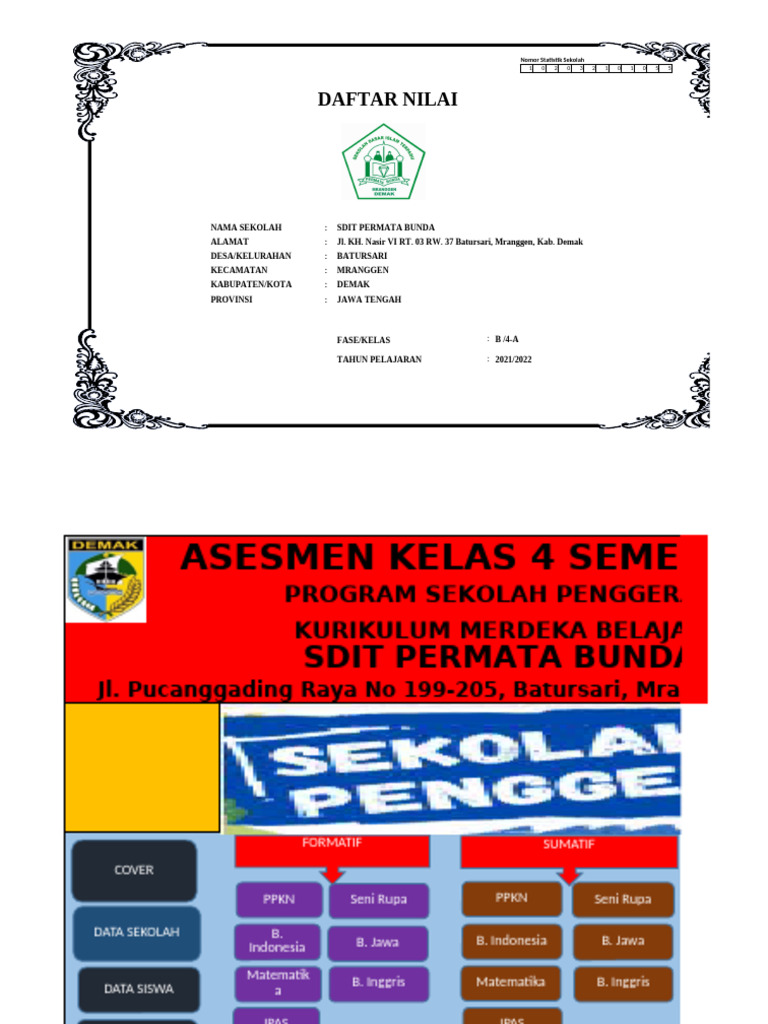 Aplikasi Rapor PTS 1 SP Kelas 3 Tanpa SSJ 24-25 | PDF
