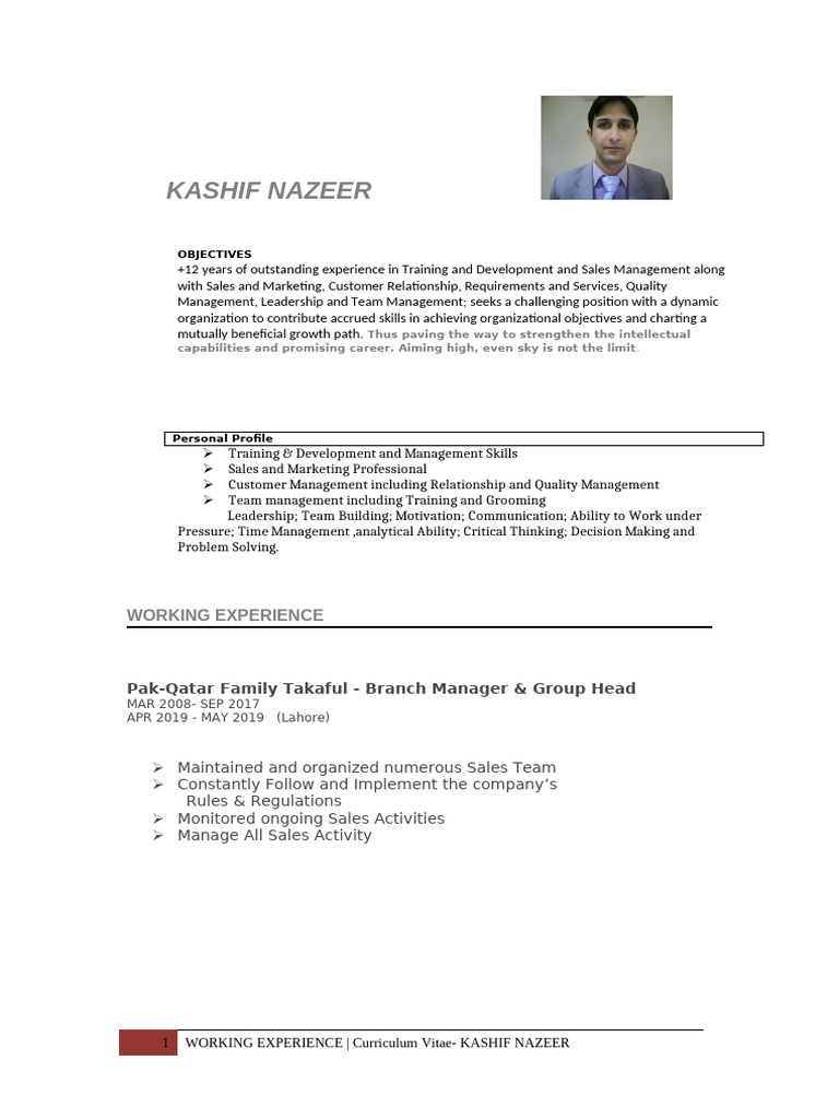 Kashif Nazeer CV | PDF | Business