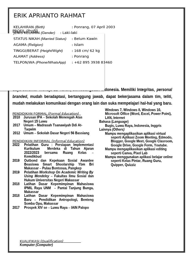 Contoh Portofolio | PDF | Karier & Perkembangan
