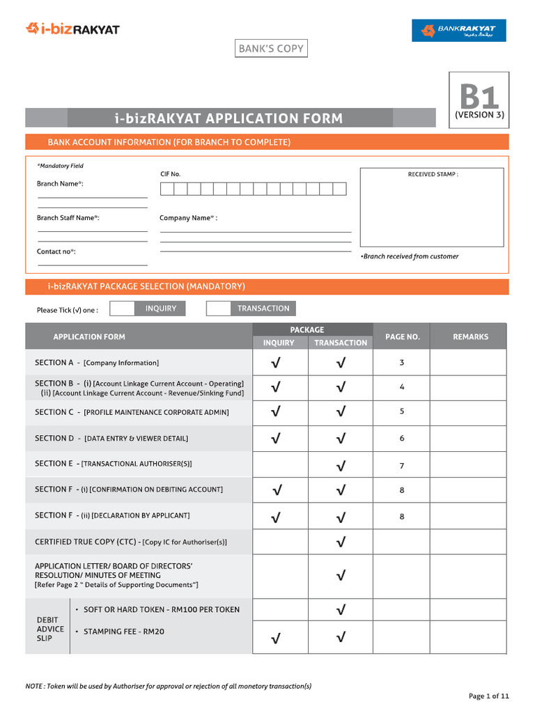 Appendix - b1 Ibiz Rakyat Form (Version 3a) | PDF | Business | Finance ...