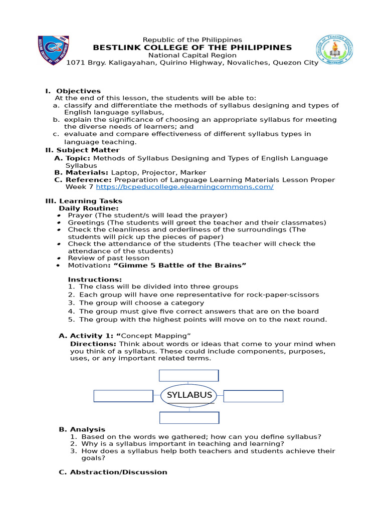 Lesson Plan Example | PDF | Learning | Teachers