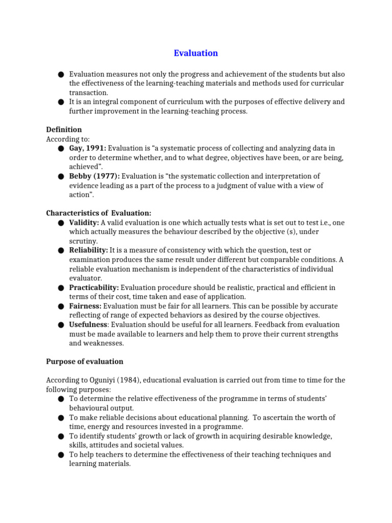 Evaluation | PDF | Educational Assessment | Evaluation