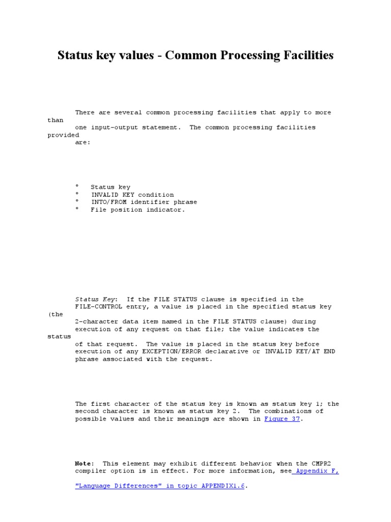 VSAM Status Key Values | PDF | Database Index | Computer File