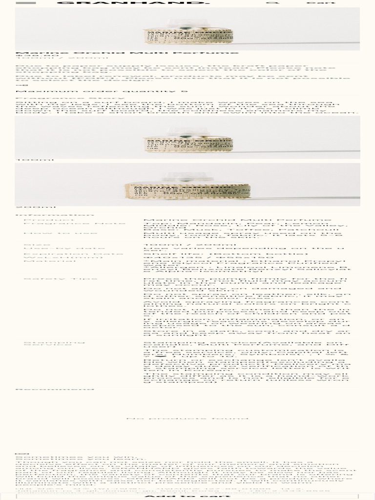 Marine Orchid Multi Perfume GRANHAND. Official Website | PDF | Perfume | Odor