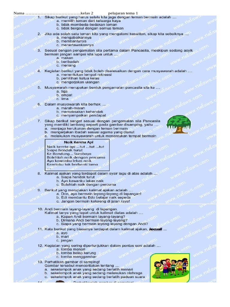 Tema 1 Kelas 2 | PDF