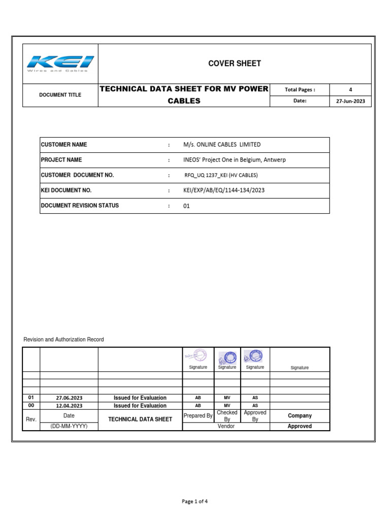 Enq 1144-134 R1 Data Sheet | PDF | Electrical Conductor | Extrusion