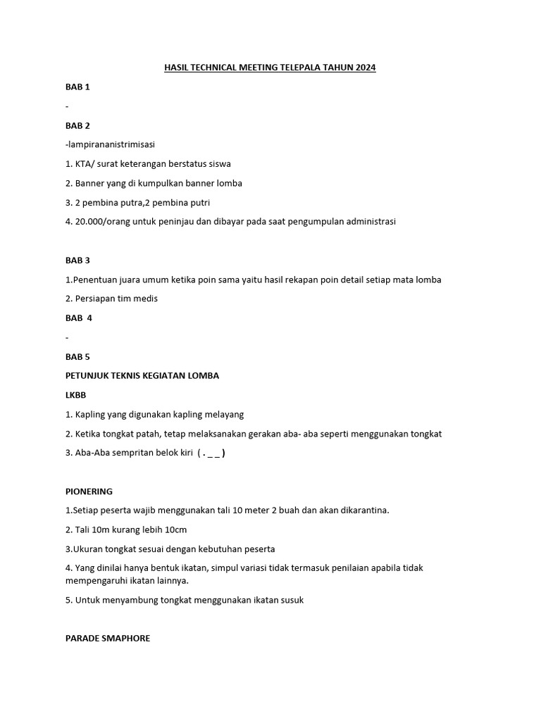 Hasil Technical Meeting Telepala 2024 | PDF | Teknologi & Rekayasa