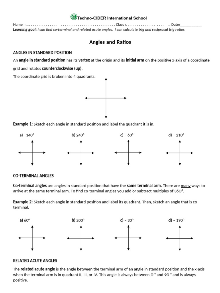 Trig Note For Faundation | PDF | Trigonometric Functions | Trigonometry