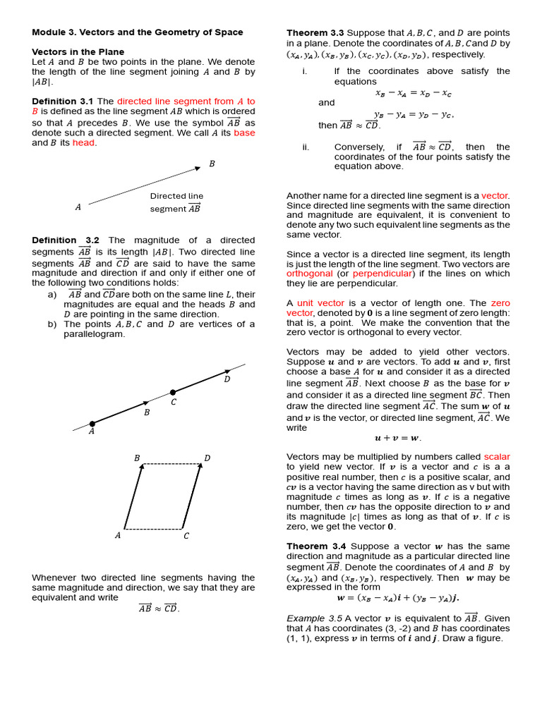 Module-3 | PDF | Euclidean Vector | Line (Geometry)