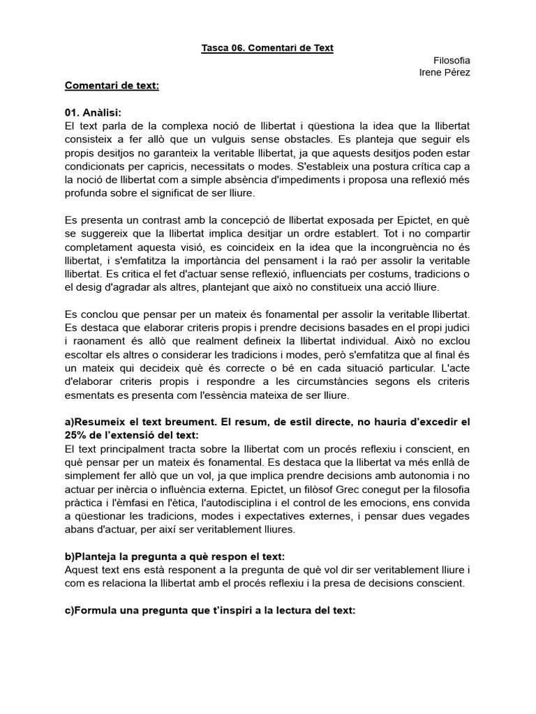 Tasca 06. Comentari de Text | PDF