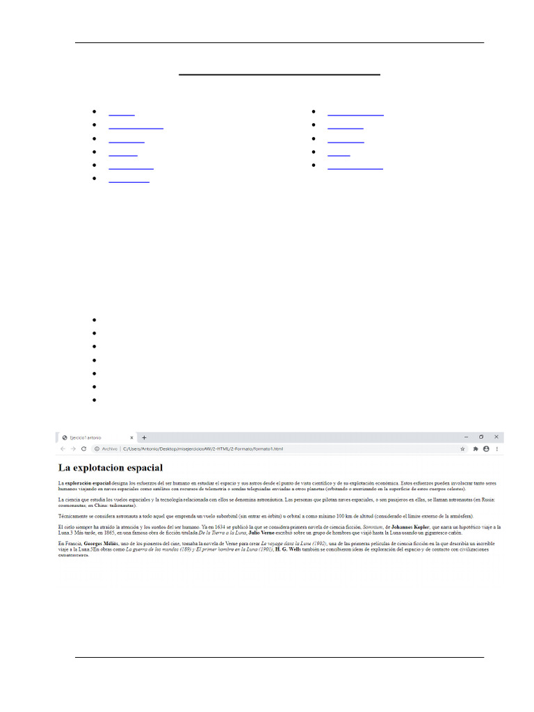 Practica HTML5 02 Formato | PDF | HTML | Lenguaje de marcado