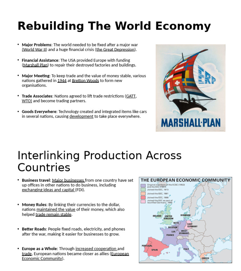 Rebuilding The World Economy Interlinking Production Across Countries ...