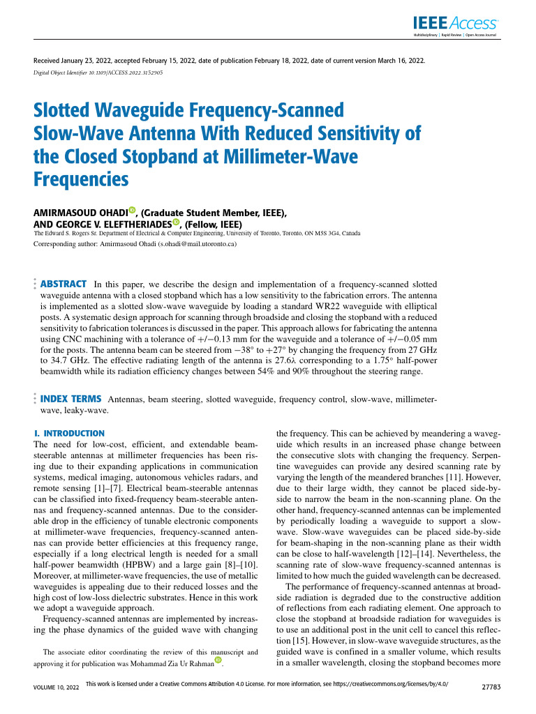 Slotted Waveguide Frequency-Scanned Slow-Wave Antenna With Reduced ...