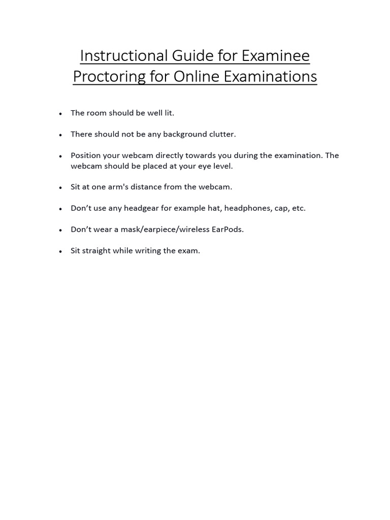 Online Exam Proctoring Guidelines | PDF