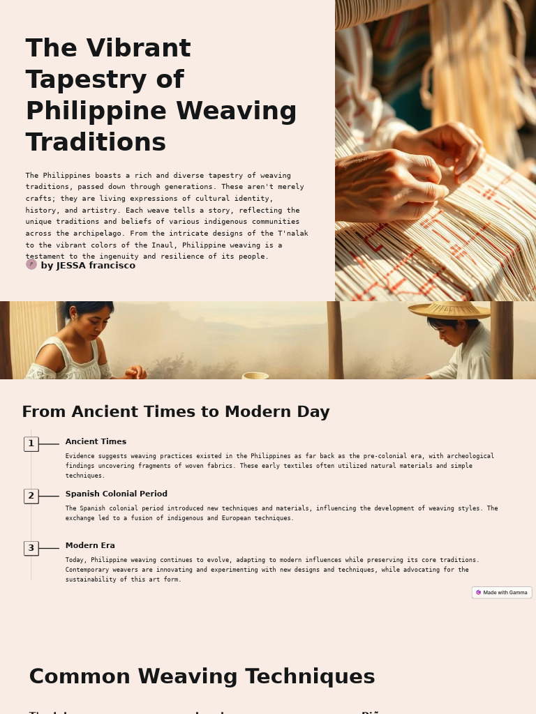 Philippine Weaving Traditions Explained | PDF | Weaving | Textiles