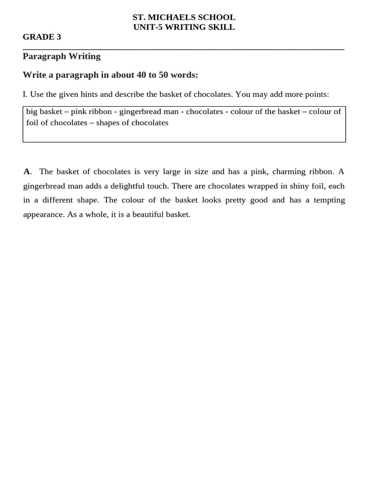 Gr 3 Unit -5 Writing Skill | PDF