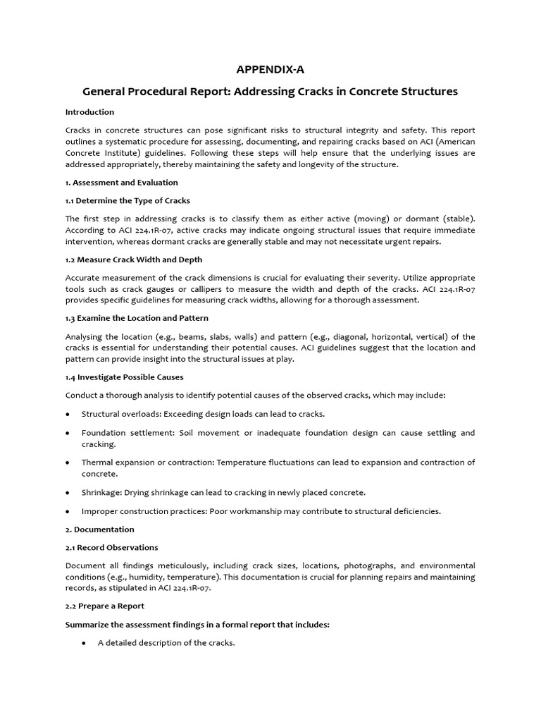 General Procedural Report | PDF | Concrete | Civil Engineering